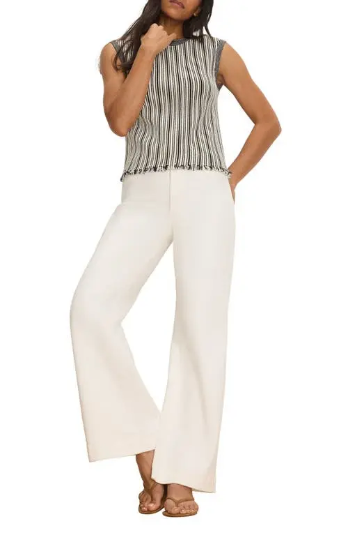 NIC+ZOE This And That Stripe Fringe Trim Sweater Tank