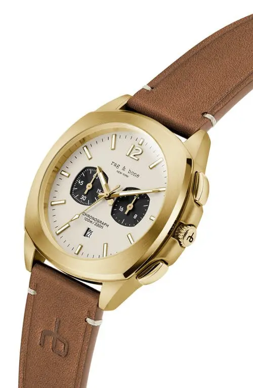 Rag & Bone Bleeker Chronograph Leather Strap Watch