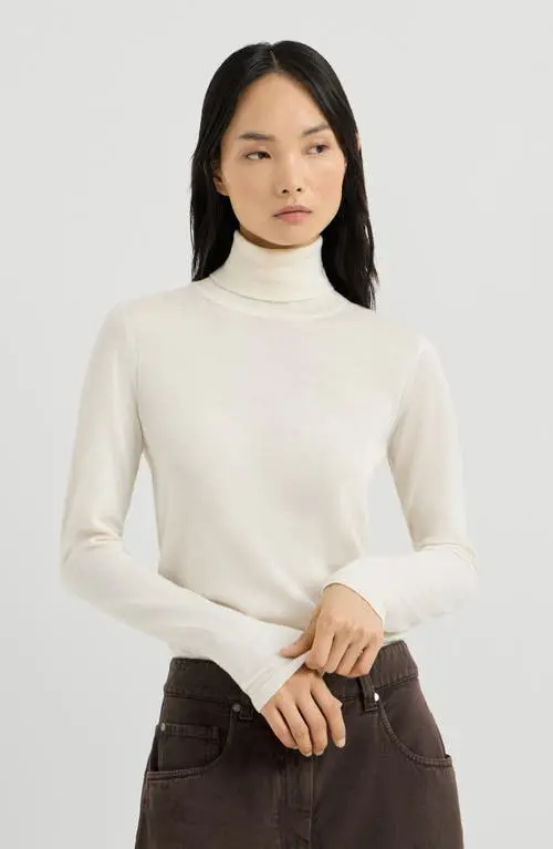 Brunello Cucinelli Cashmere And Silk Lightweight Turtleneck Sweater