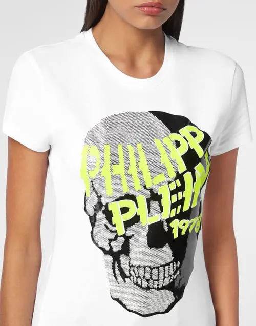 Philipp Plein Embellished Skull T-shirt - White