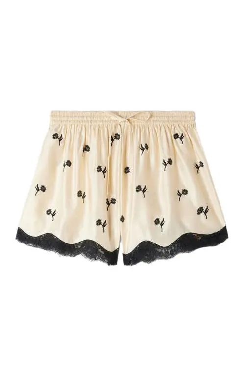 Sandro Floral Embroidered Shorts