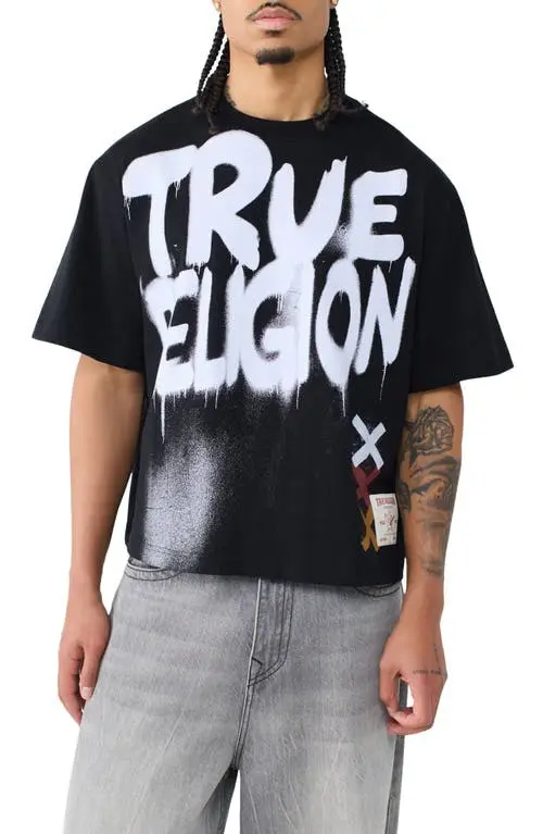True Religion Graffiti Boxy Fit Cotton Graphic T-shirt