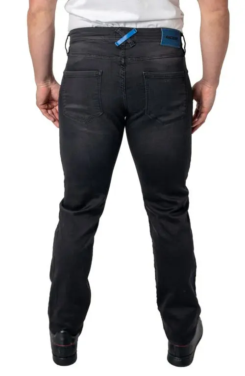 MACEOO Washed Straight Leg Jeans - Black