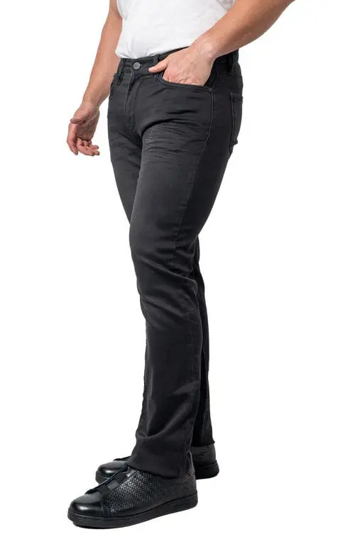 MACEOO Washed Straight Leg Jeans - Black