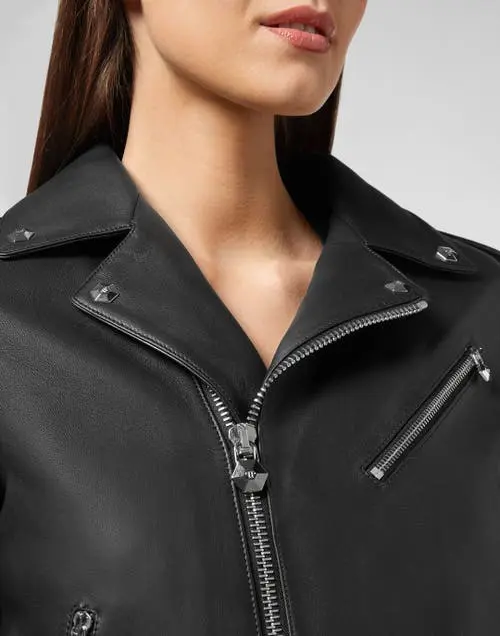 Philipp Plein Biker Leather Jacket
