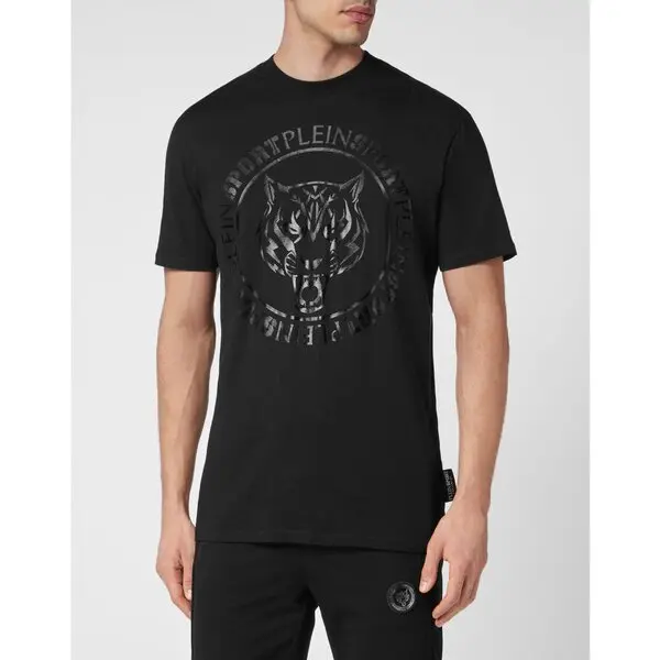 PLEIN SPORT T-shirt Round Neck Ss Carbon Tiger