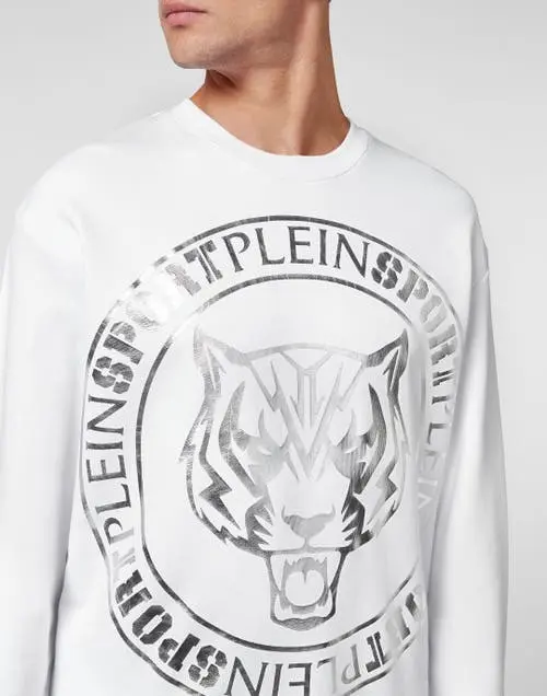 PLEIN SPORT Longsleeve Sweatshirt Tiger - White