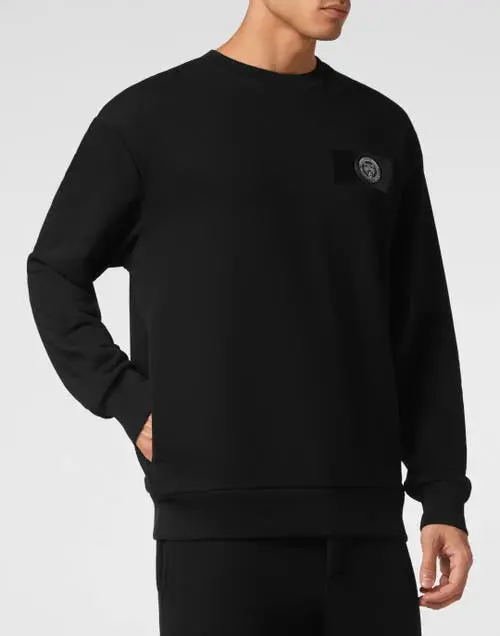 PLEIN SPORT Long Sleeve Crewneck Sweatshirt - Black