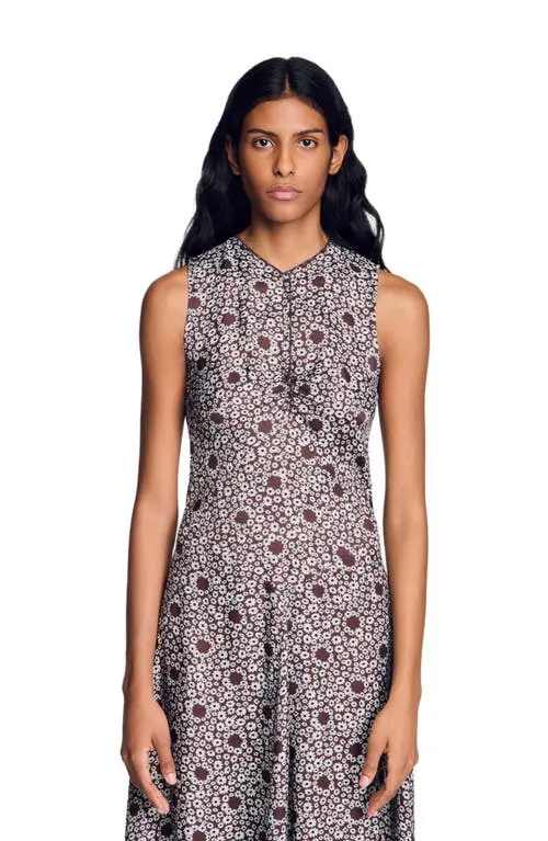 Sandro Daisy Print Maxi Dress