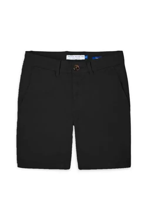 PETER MANNING NYC Stretch Chino Shorts 7 Inch - Black
