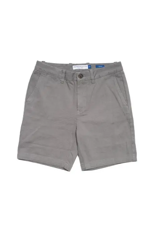 PETER MANNING NYC Stretch Chino Shorts 7 Inch - Grey