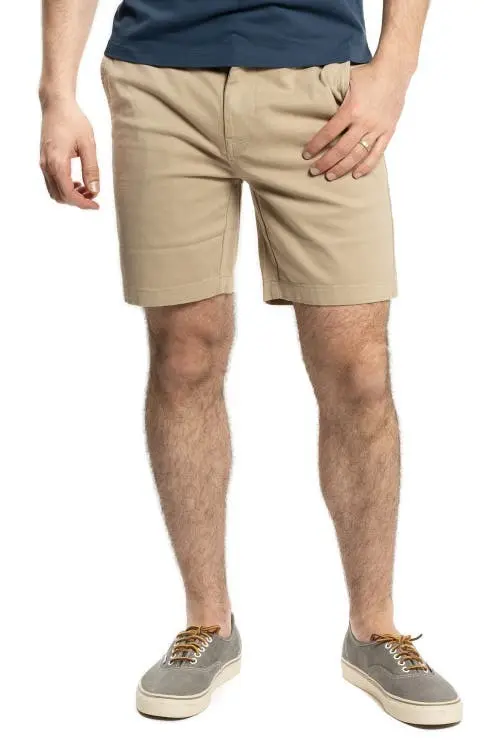 PETER MANNING NYC Stretch Chino Shorts 7 Inch - Khaki