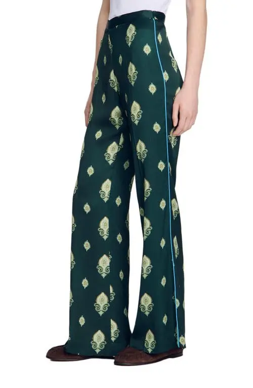 Sandro Paisley-print Floaty Trousers