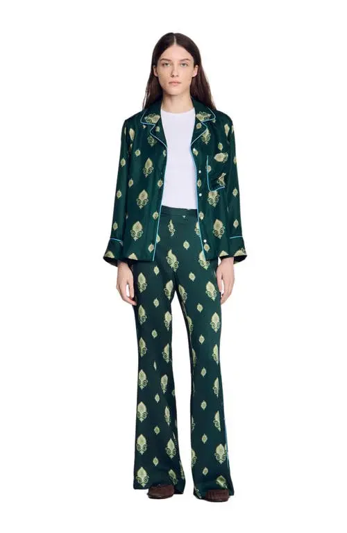 Sandro Paisley-print Floaty Trousers