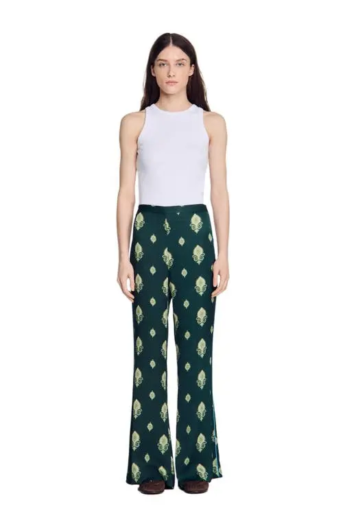 Sandro Paisley-print Floaty Trousers