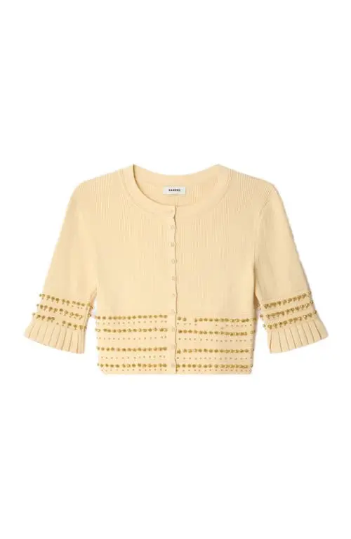 Sandro Cropped Cardigan With Tassels