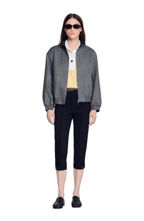 Sandro Oversized Leather-collar Jacket
