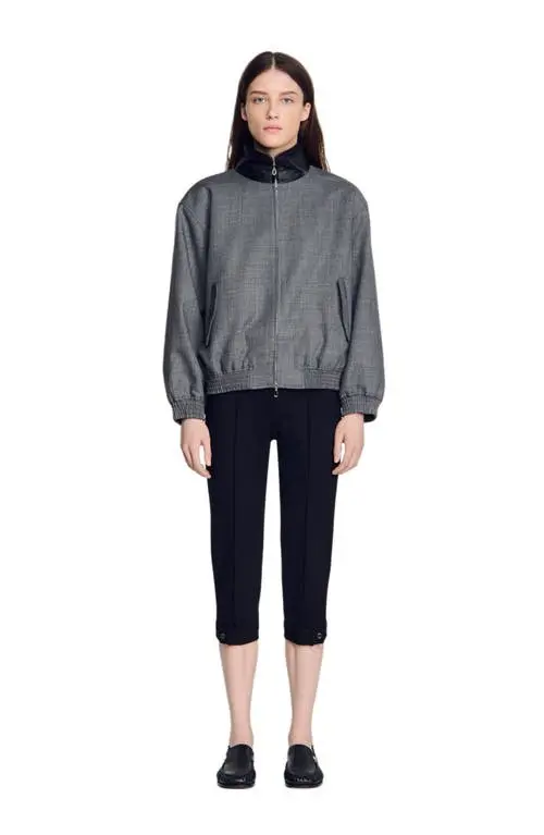 Sandro Oversized Leather-collar Jacket