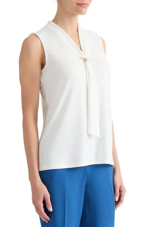 KASPER Jersey Necktie Tank With Polished Hardware - Vanilla Ice