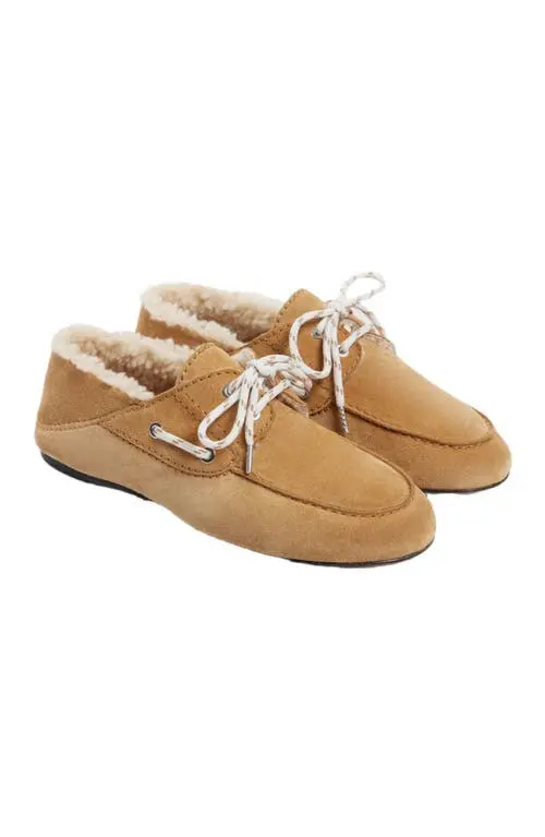 Sandro Shearling Boat Shoes