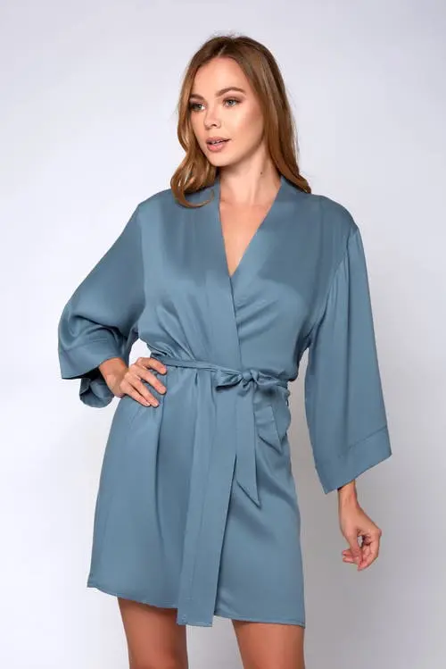 ICOLLECTION Organic Cotton And Tencel Blend Robe