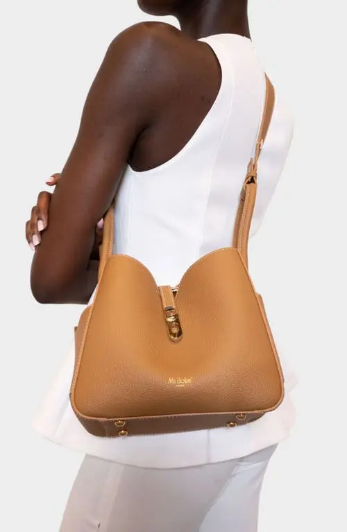 MI BOLSA LONDON Genuine Pebble Leather Shoulder Bag
