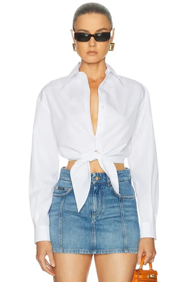 Dolce & Gabbana Poplin Button Up Top - Optical White