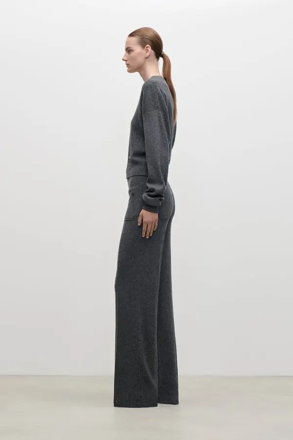 Victoria Beckham Alina Knitted Trousers - Dark Grey