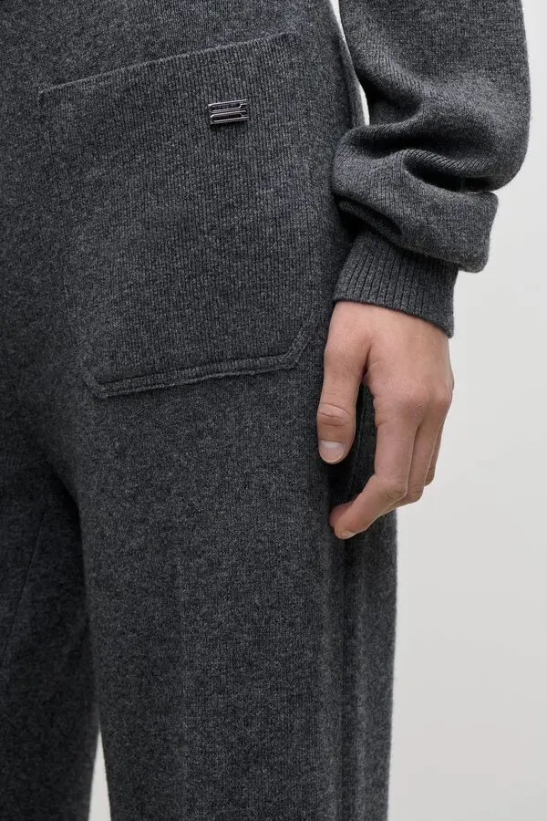 Victoria Beckham Alina Knitted Trousers - Dark Grey
