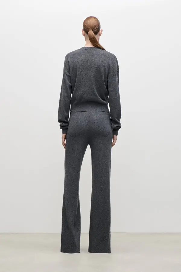 Victoria Beckham Alina Knitted Trousers - Dark Grey