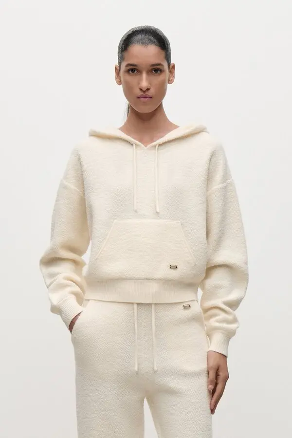 Victoria Beckham Merino Wool & Cashmere Hoodie - Ivory