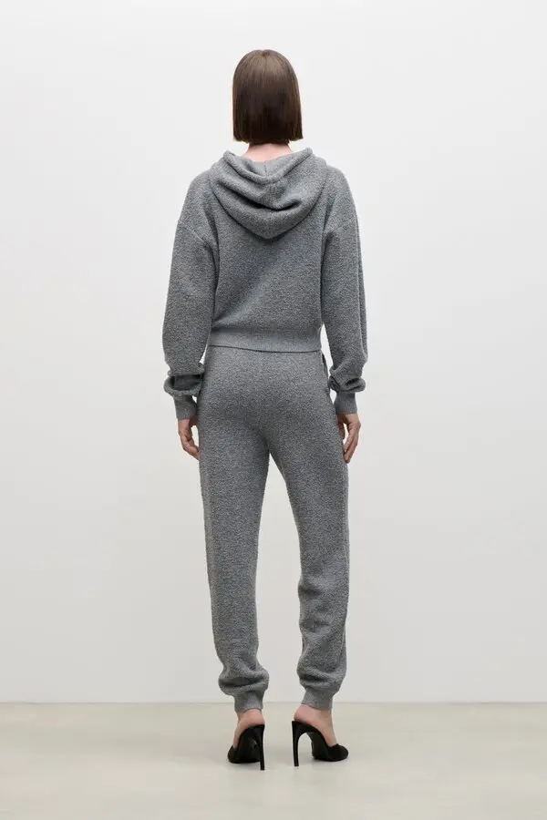 Victoria Beckham Merino Wool & Cashmere Hoodie - Mid Grey