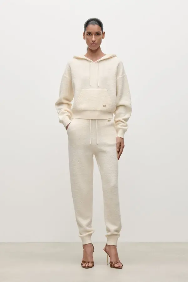 Victoria Beckham Cashmere And Merino Wool Blend Joggers - Ivory