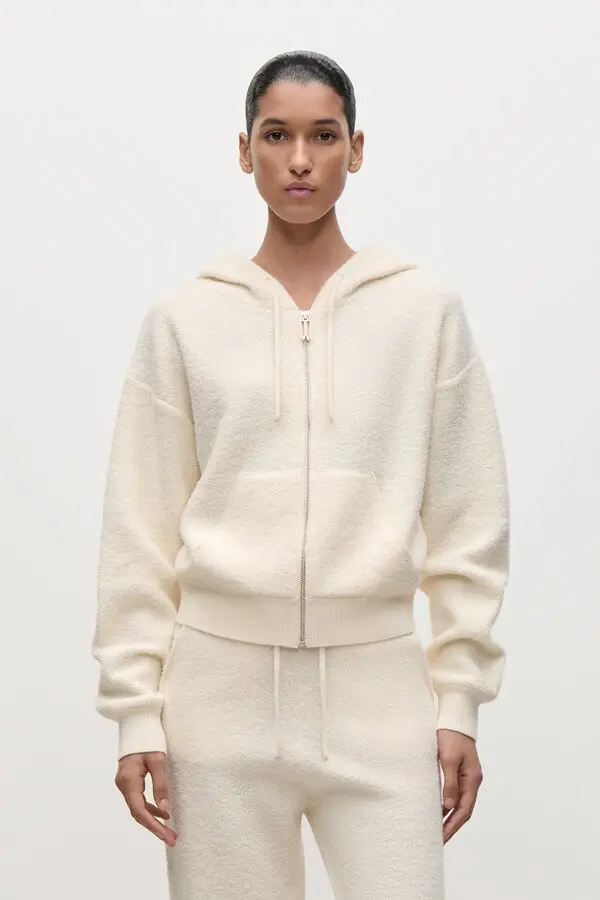 Victoria Beckham Isla Zipped Hoodie - Ivory