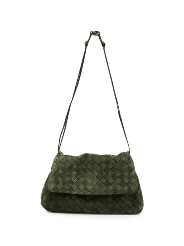 Bottega Veneta Giorno Leather Shoulder Bag - Green