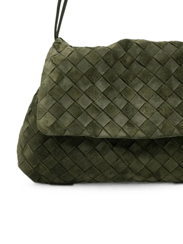 Bottega Veneta Giorno Leather Shoulder Bag - Green