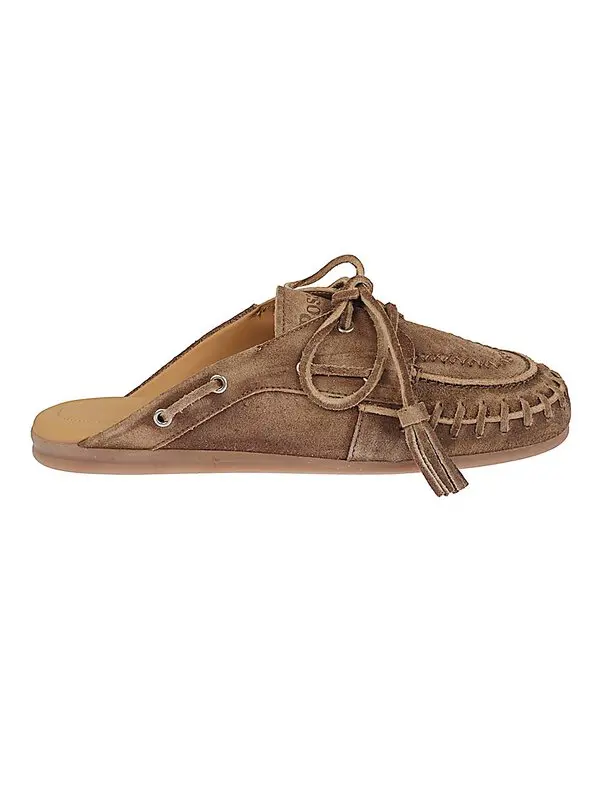 POSA Leather Fringed Boat Loafers