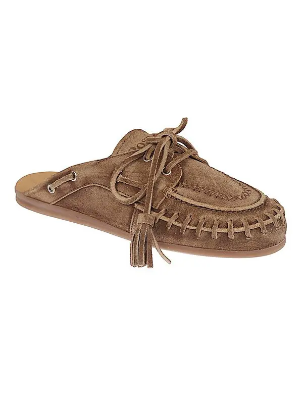 POSA Leather Fringed Boat Loafers