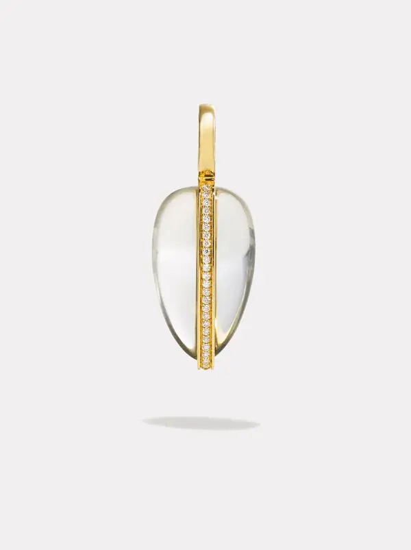 BY PARIAH Small Diamond Pebble Pendant | Amethyst - Green