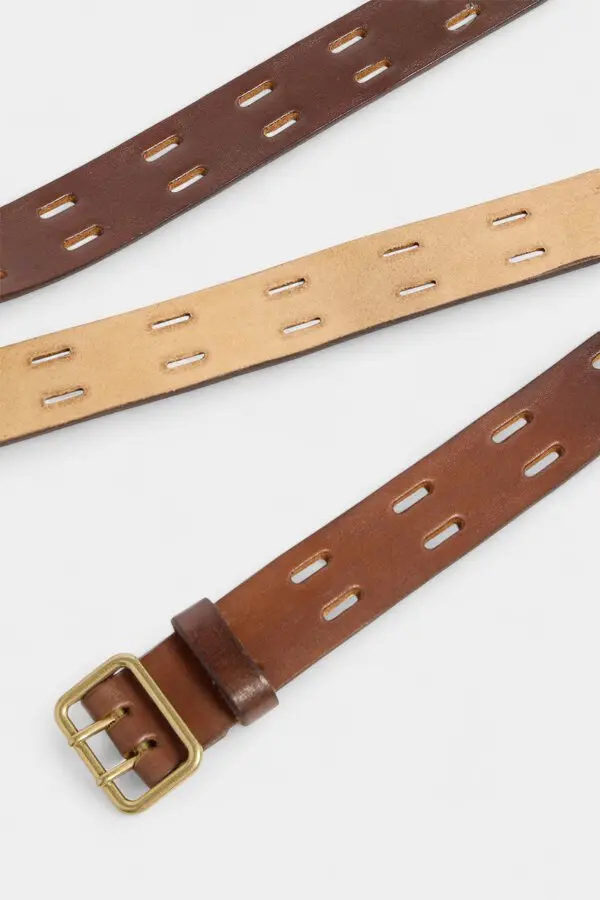 Dsquared2 Vintage Buckle Leather Belt - Brown