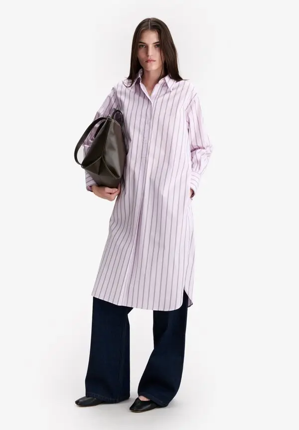 A.p.c. Striped Cotton Shirt Dress