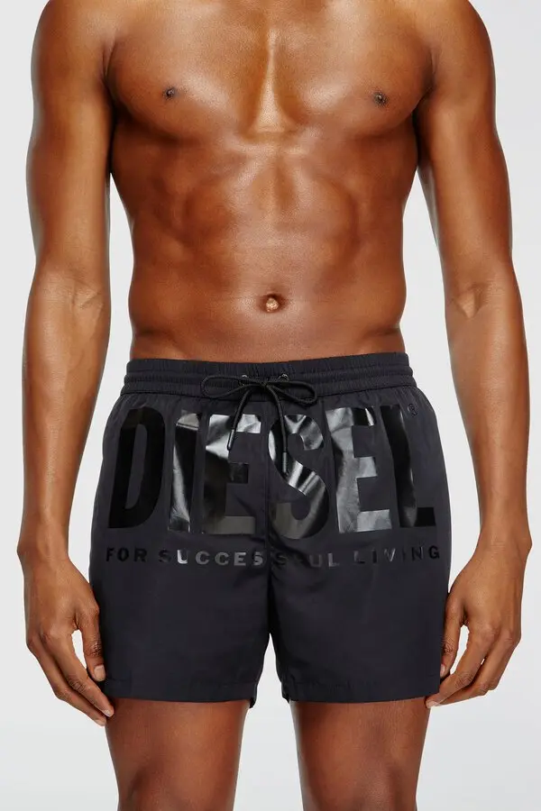 DIESEL® Mid-length Swim Shorts With Maxi Logo