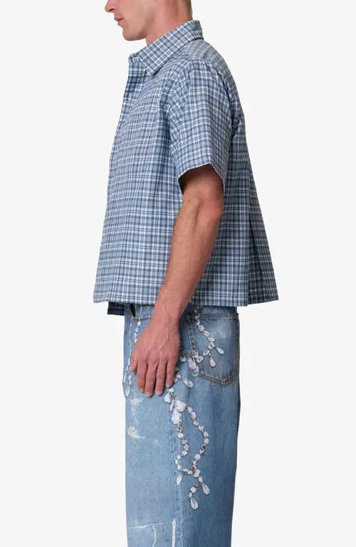 Mnml Plaid Poplin Cropped Short Sleeve Shirt