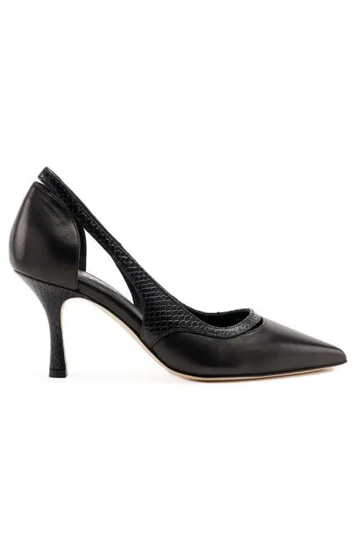 ELIZEE Elle Pump Leather Pointed-toe Heel - Black/python
