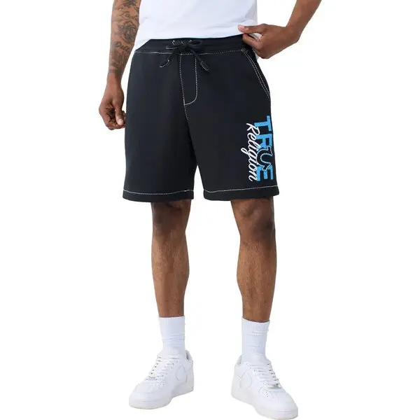 True Religion Big T Fleece Drawstring Sweat Shorts