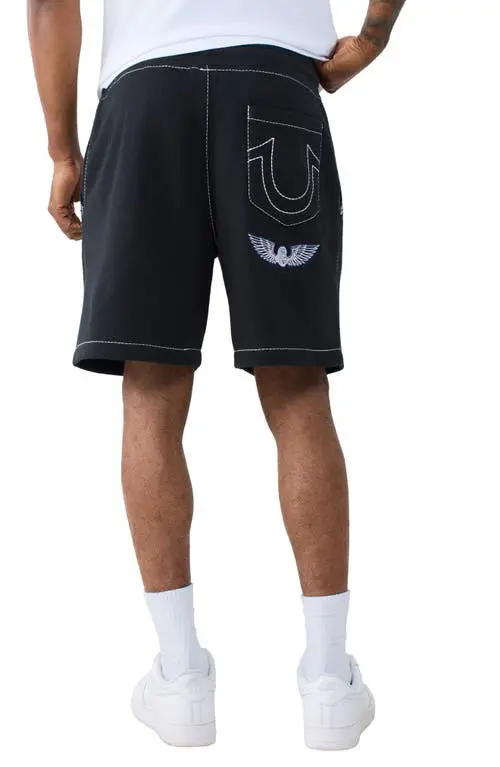 True Religion Big T Fleece Drawstring Sweat Shorts