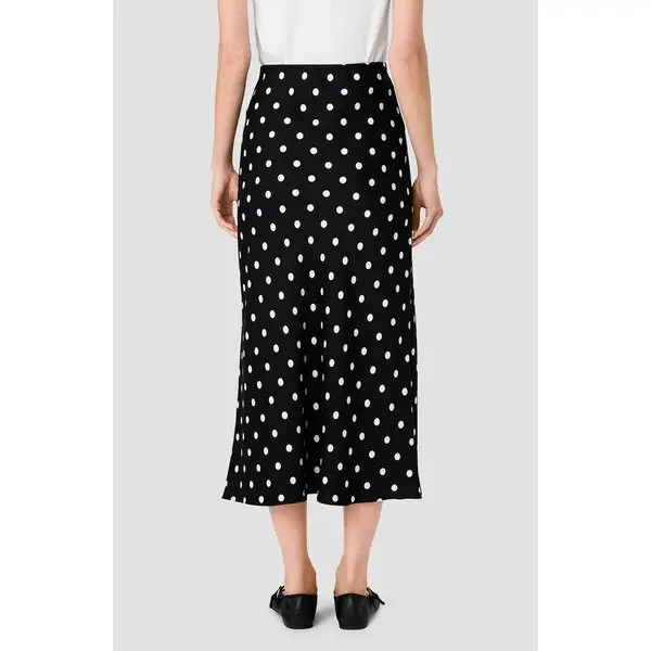 French Connection Ennis Polka Dot Satin Midi Skirt