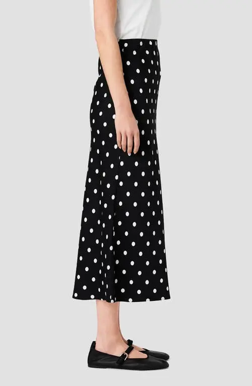 French Connection Ennis Polka Dot Satin Midi Skirt