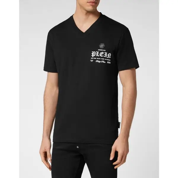 Philipp Plein T-shirt V-neck - Black