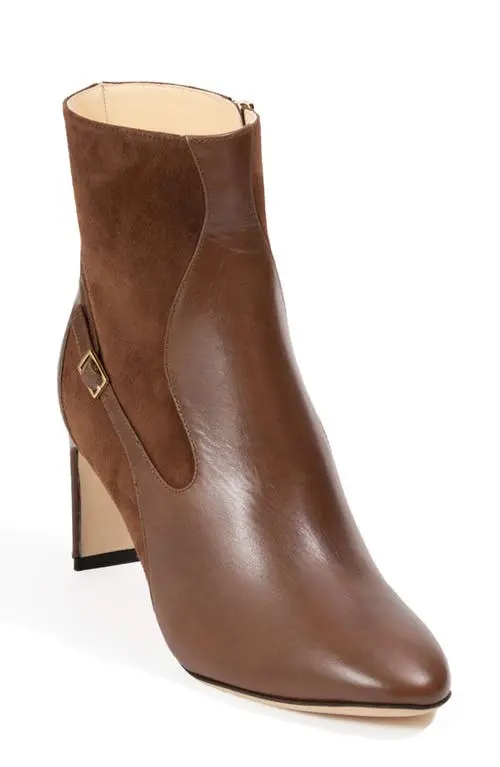 ELIZEE Cora Bootie Leather Ankle Boots - Brown